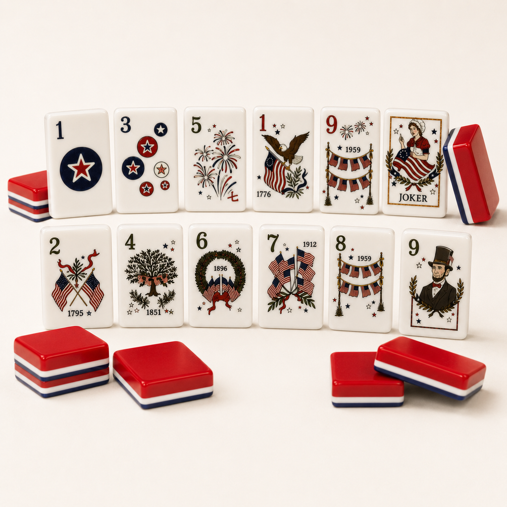 Patriotic American Mahjong Tiles Set – OneMahj